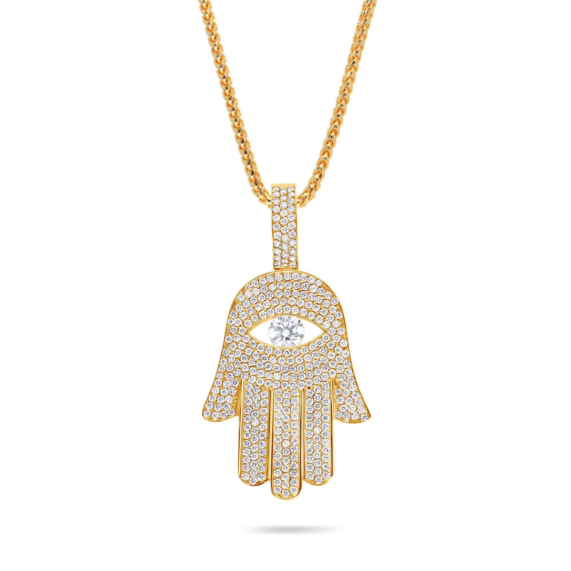 Diamond Hamsa Necklace - Baby Hamsa Piece - IF & Co.