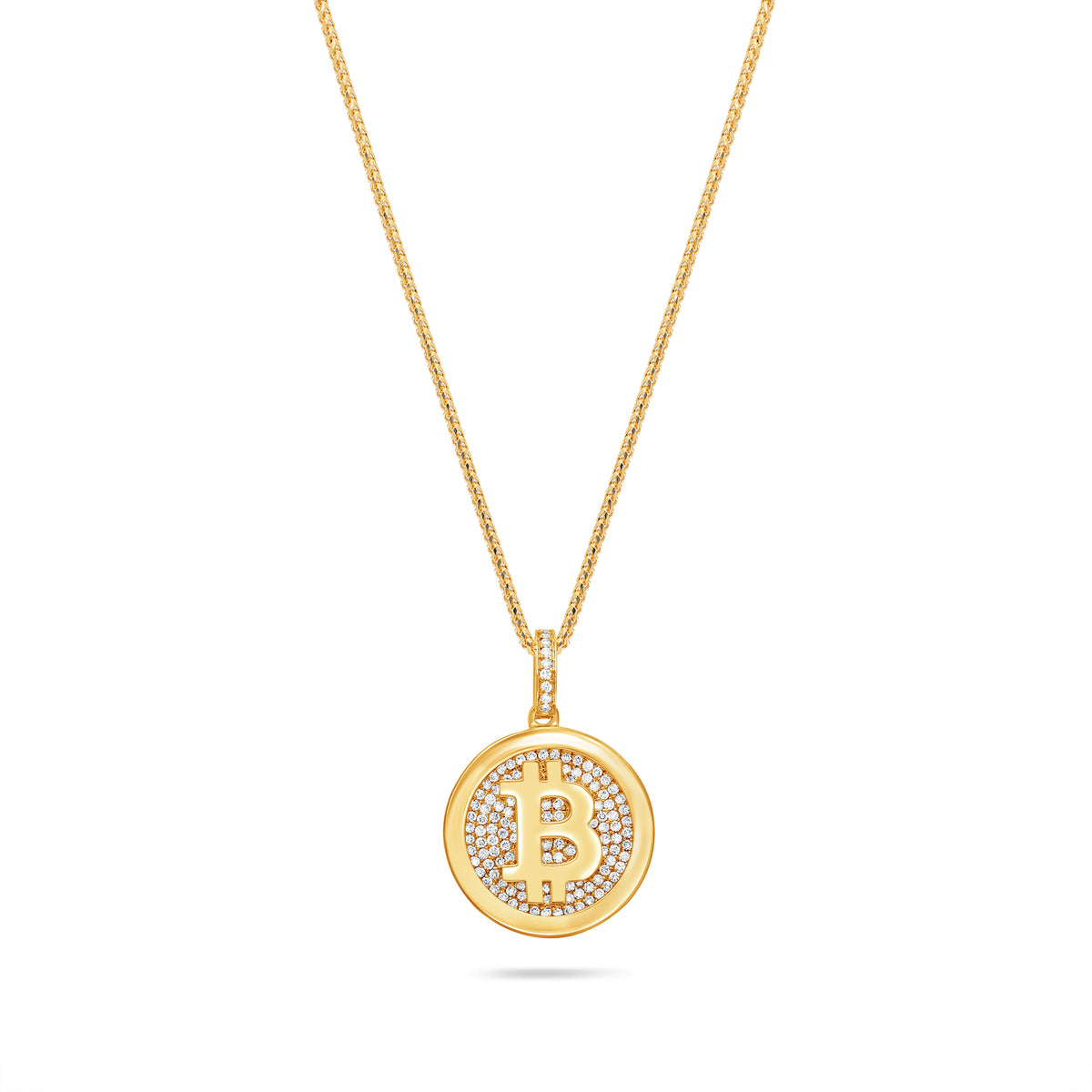 Gold Bitcoin Necklace - Micro Bitcoin v1.0 - IF & Co.