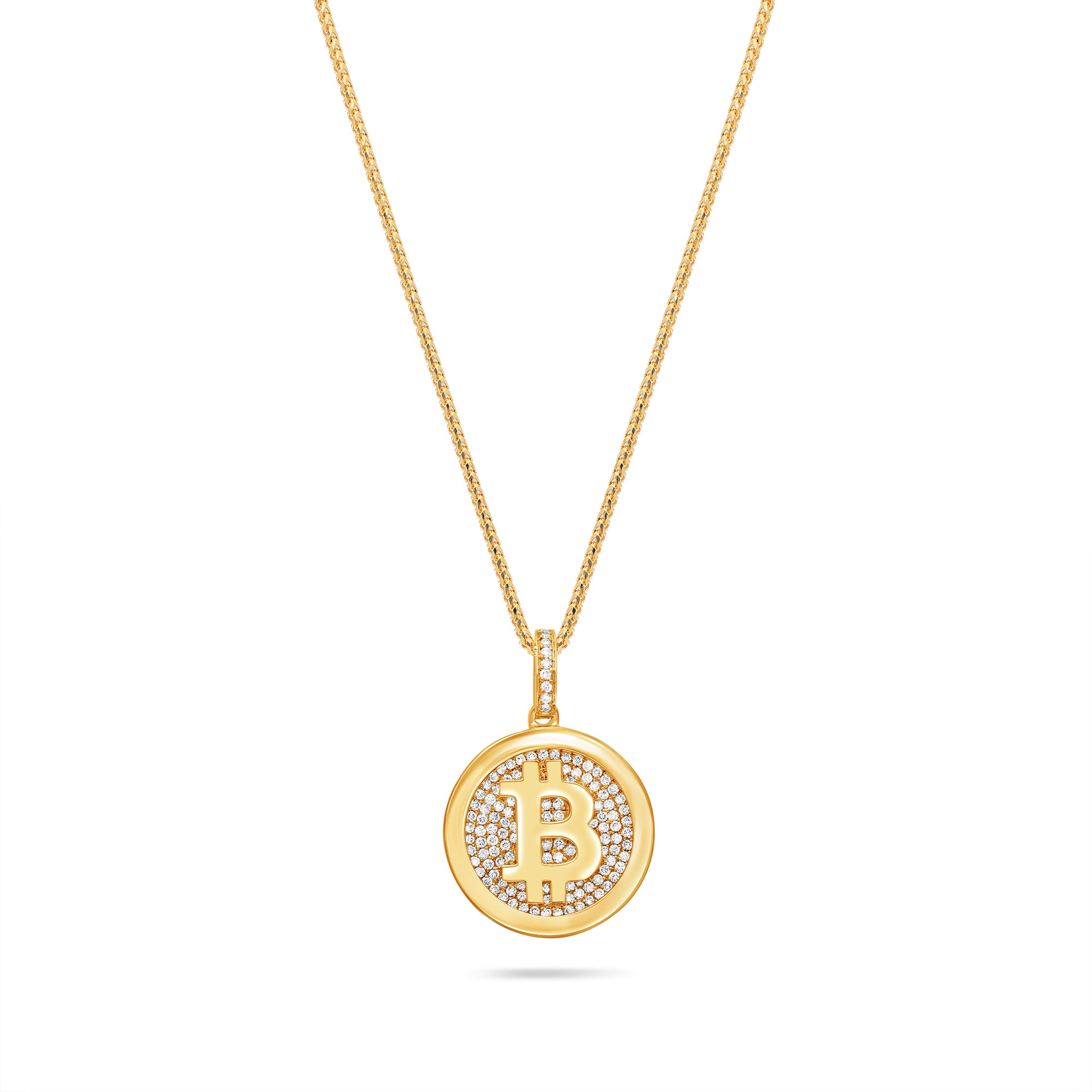 Gold Bitcoin Necklace - Micro Bitcoin v1.0 - IF & Co.