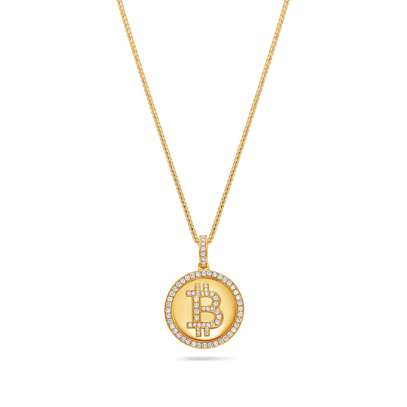 Gold Bitcoin Necklace - Micro Bitcoin v2.0 - IF & Co.