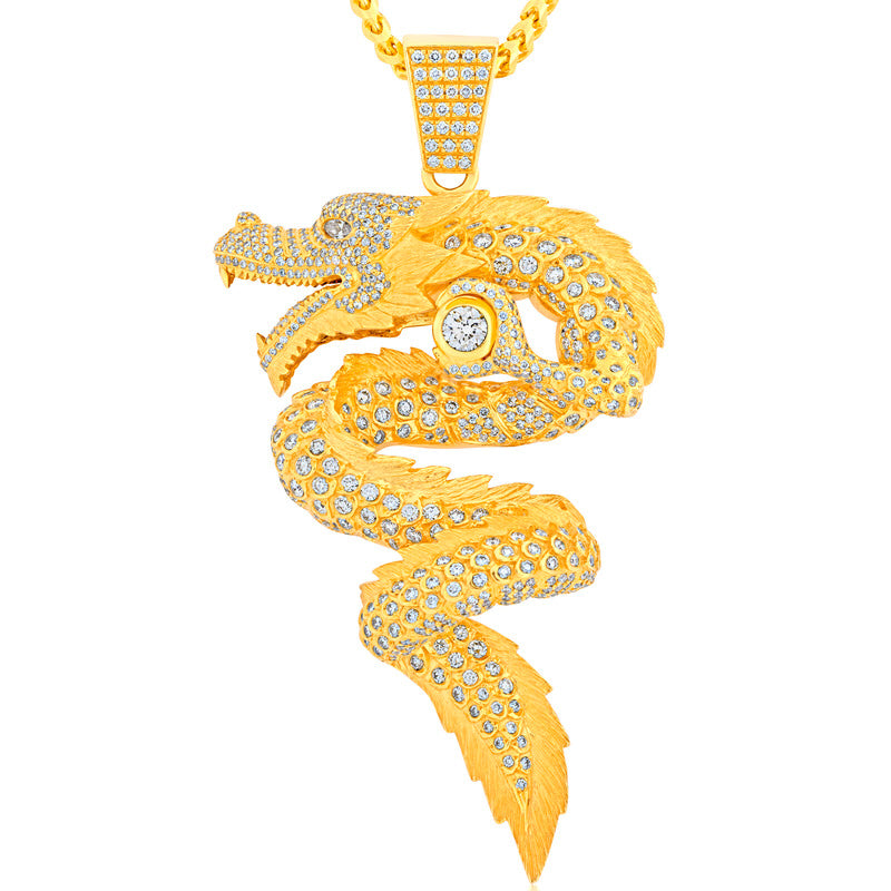 Diamond Dragon Necklace - Unique Gold Chinese Dragon Chain - IF & Co.