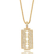 Gold Razor Necklace, Fully Iced - IF & Co.