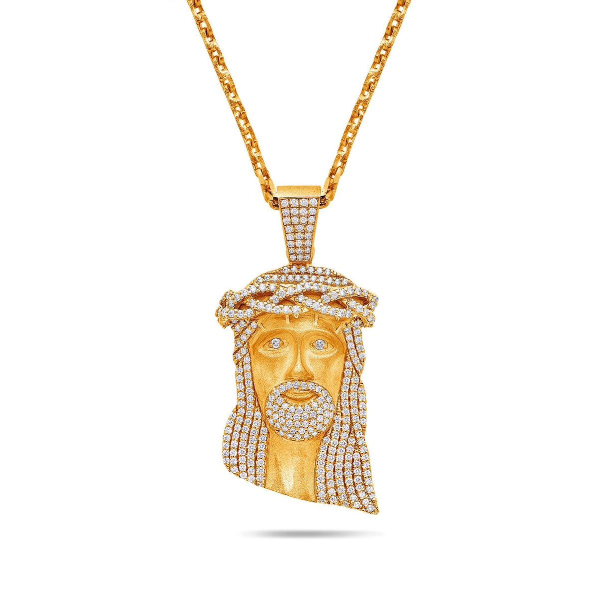 24k Gold Jesus Piece - Fully Iced Out w/ Diamonds - IF & Co.